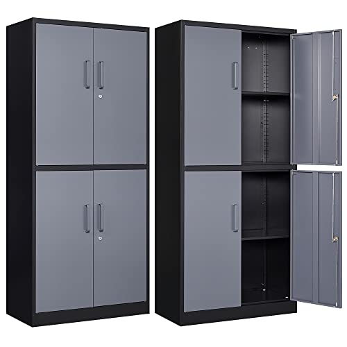 Letaya Metal Storage Cabinets with Lock Door and Shelves, Steel Garage ...