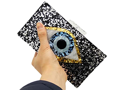 LETODE Clutch Purses for Women-Evil Eye Acrylic Clutch Glitter Purse ...