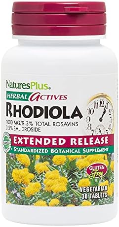 Nature'S Plus, Herbal Actives, Rhodiola, Extended Release, 1000 Mg, 30 ...