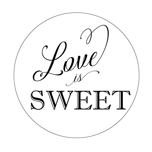 Love is Sweet Favor Stickers, Pretty Wedding Favor Stickers, Swirl Font ...