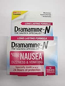 Amazon.com : Dramamine-N Nausea, Dizziness & Vomiting, 10 Tablets (Pack ...