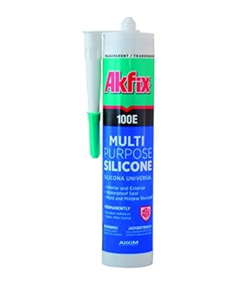 Akfix SA041 Clear 100E Multipurpose Silicone Sealant, 10.5 fl. oz ...