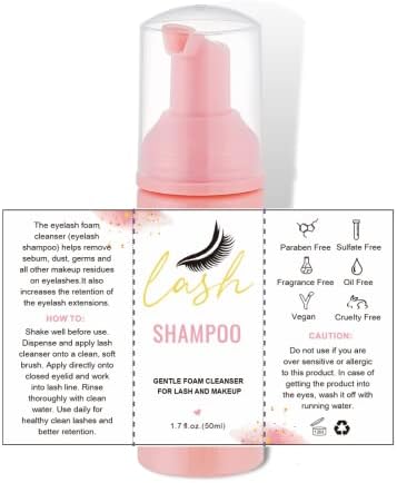 Mocomfor Lash Shampoo Label Stickers for Bottle 50pcs Eyelash ...