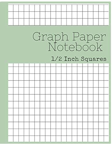 Graph Paper Notebook : Half Inch Grid Graph Paper - 1/2 Square Graph ...