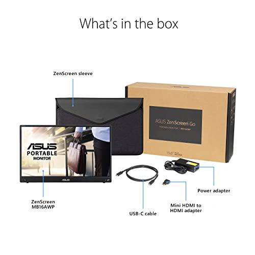 ASUS ZenScreen 15.6” 1080P Wireless Portable Monitor (MB16AWP) - FHD ...