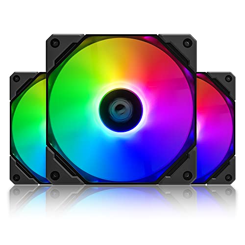 ID-COOLING TF-12025-ARGB-TRIO 120mm Case Fan 3 Pack ARGB Fans 5V 3-PIN ...