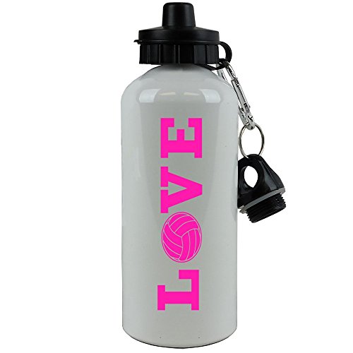 LOVE VOLLEYBALL Sports Team Aluminum White 20 Ounce