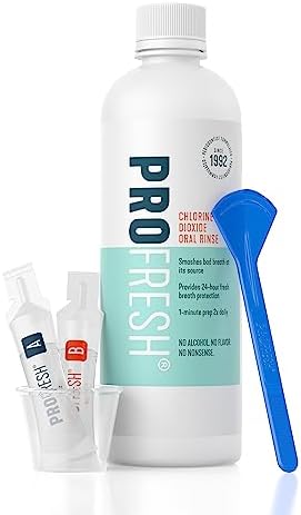 ProFresh Oral Rinse, 16.9 Ounce, 2 Week Supply, Includes Prep Pack, Alcohol Free, Flavor Free ...