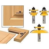 Yonico 12335 3 Bit Raised Panel Cabinet Door Router Bit Set, Ogee Rail ...