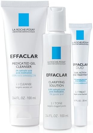 La Roche-Posay Effaclar Dermatological 3 Step Acne Treatment System ...