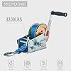 OPENROAD Boat Winch 3200lbs Hand Winch, with 32ft Blue Strap and 2 ...