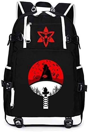 Anime Naruto Sasuke Sharingan Akatsuki Red Cloud Backpack Cosplay ...