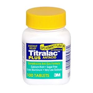 Amazon.com: Titralac Plus Antacid & Anti-Gas Tablets, Spearmint, 100 ...