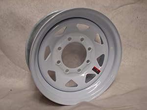 Amazon.com: 16" White Spoke Trailer Wheel 8 Lug (8x6.5) Bolt Circle ...
