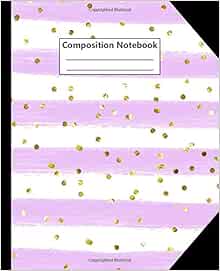 Amazon.com: Composition Notebook - Pretty Purple and Gold Stripes ...