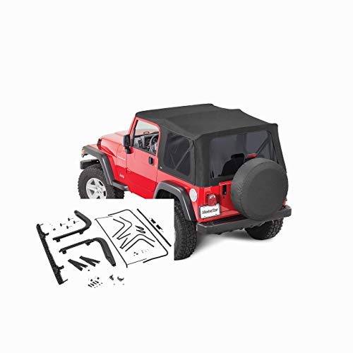 MasterTop Complete Soft Top Replacement Kit in Black Twill Fabric| Fits ...