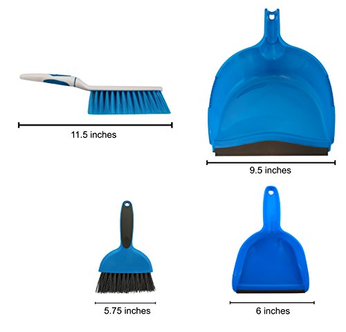 Dustpan and Brush Set, Pack of 2 Sets (4 pieces) Cage Cleaner for ...