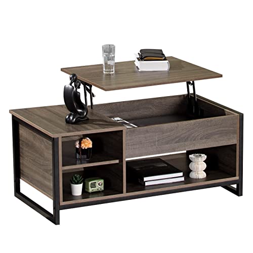 Patiowell Lift Top Coffee Table with Hidden Compartment and Adjustable ...