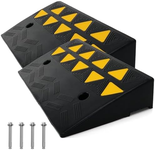 Pyle Car Vehicle Curbside Driveway Ramp - 2PC Heavy Duty Rubber ...