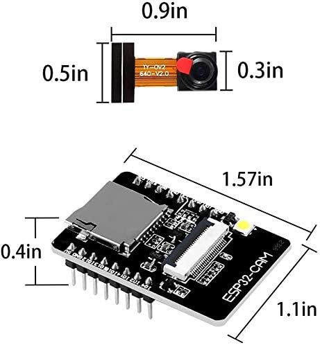 ZHITING 2 Pack ESP32-CAM WiFi Bluetooth Camera Module Development Board ESP32 with Camera Module ...