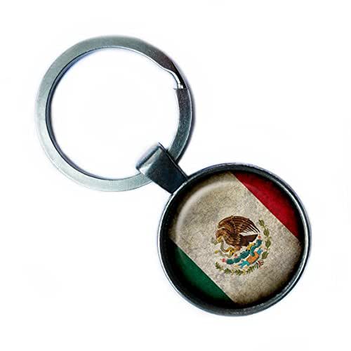 Amazon.com: Mexico Mexican Flag Silver Keychain Keyring: Handmade