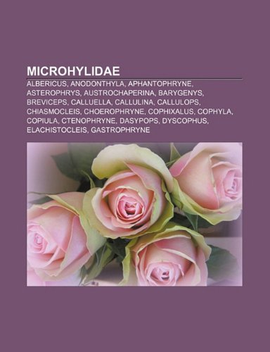 Microhylidae: Albericus, Anodonthyla, Aphantophryne, Asterophrys ...