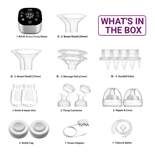 IKARE Hospital Grade Double Electric Breast Pumps for Travel & Home ...