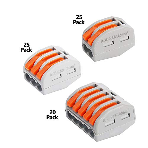 YaeTek 70PCS 3 Type 2/3/5 Port Lever Conductor Compact Wiring Terminals ...