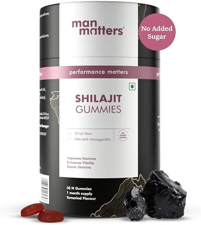 Man Matters Pure Himalayan Shilajit Gummies with KSM 66 Ashwagandha ...