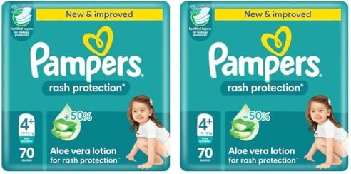 Pampers Rash Protection, Size 4+, 10-15 kg, Giant Pack, 70 Diapers ...