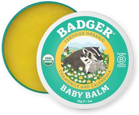 Badger Baby Balm w Chamomile Calendula, All Organic Baby Moisturizer ...