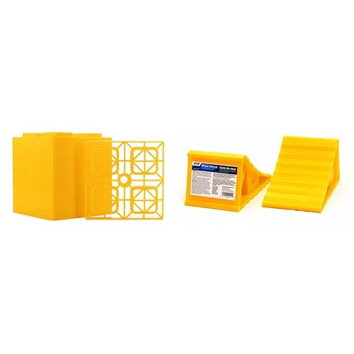 Camco Camper/RV Leveling Blocks + Wheel Chocks | Interlocking Nested ...