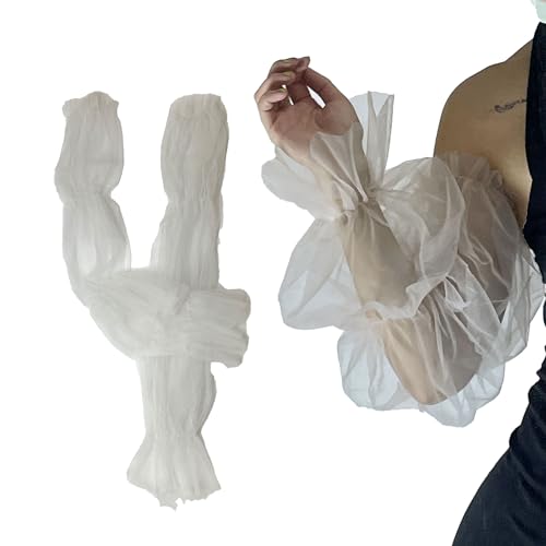 Sheer Mesh Lace arm Sleeves, Detachable Tulle Sleeves to Cover Arms ...