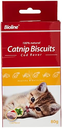 Bioline Natural Cod Flavour Catnip Biscuits 80 G, Multicolor price in ...