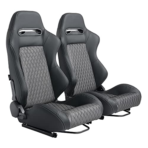 Automotive Racing Sports Seats, 2PCS Universal PVC Leather with Shining ...