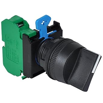c3controls W22S2-HW-10 Non-Illuminated Selector Switch, 22mm IEC, 2 ...