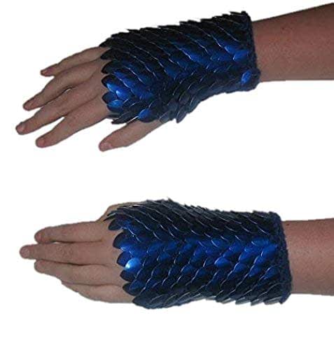 Amazon.com: Scale Gauntlets - Deep Blue In Dragonhide Knitted Armor ...