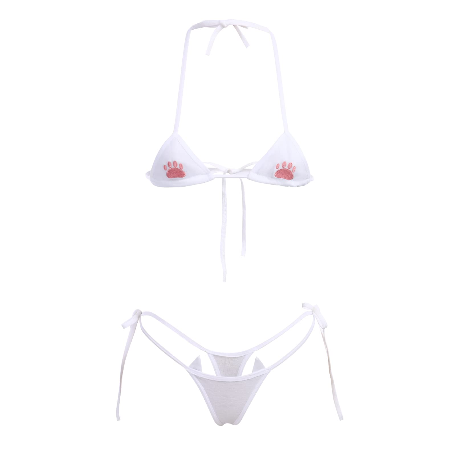 Mua ABAFIP Womens Cute Kawaii Anime Cat Kitten Lingerie set Micro ...