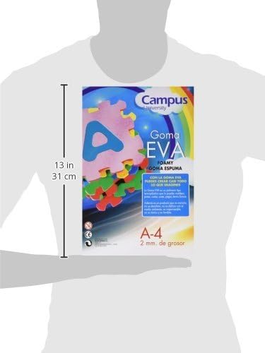 Campus University EVA-A4-SKN Foam Sheets, 2 mm, 10 Pieces, 210 x 297 mm ...