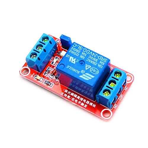 HiLetgo 2pcs DC 24V 1 Channel Relay Module with OPTO Isolation Support ...