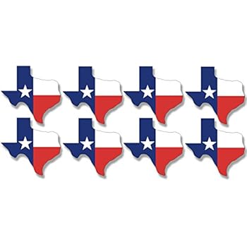 Amazon.com: Sheet of 8 Texas Shaped TX Flag Stickers (tx Scrapbooking ...