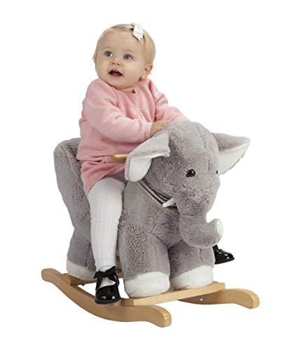 ROCK MY BABY Baby Rocking Horse Elephant with Chair, Plush Stuffed ...