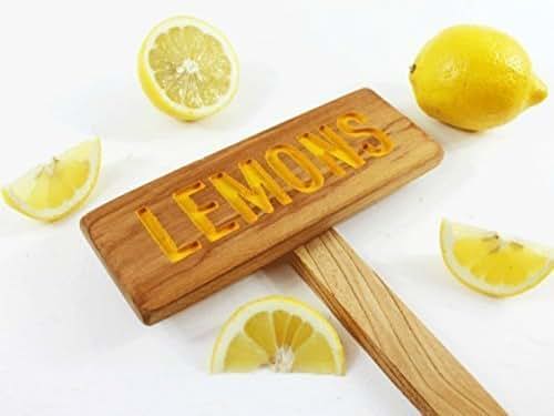 Amazon.com: LEMONS Rustic Tree Sign, Hand Routed, Citrus Tree Marker ...