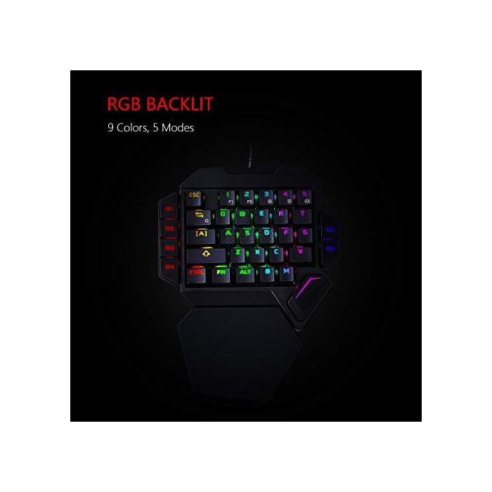 RedThunder One-Handed Mechanical Gaming Keyboard - Blue Switches RGB ...