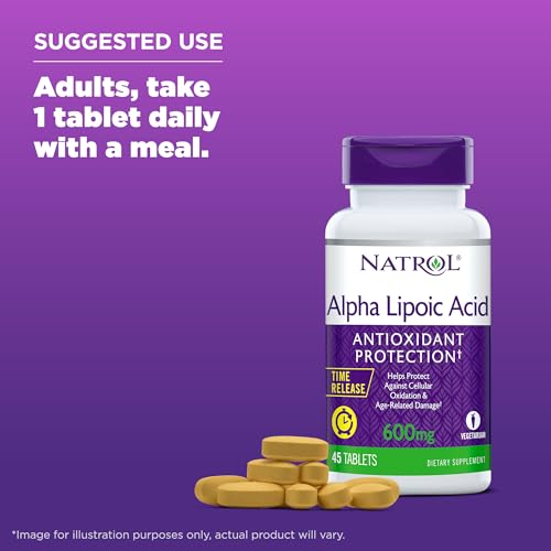 Natrol Alpha Lipoic Acid Time Release Tablets, Antioxidant Protection ...