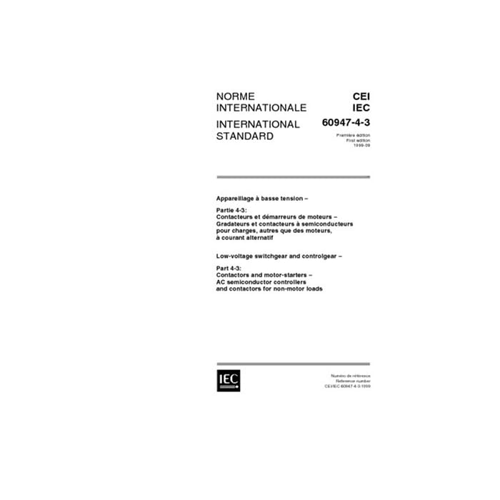 Buy IEC 60947-4-3 Ed. 1.0 b:1999, Low-voltage switchgear and controlgear - Part 4-3: Contactors ...
