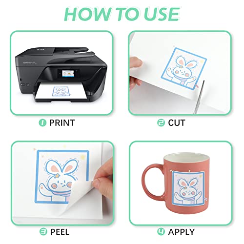Glossy Waterproof Sticker Paper 8.5x11 HTVRONT Glossy White Sticker ...