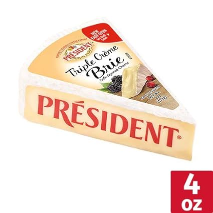 President Triple Cream Brie Cheese, 4 oz: Amazon.com: Grocery & Gourmet ...