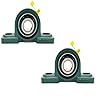 2PSC of UCP201-8 Cast Iron Pillow Block Mounted Bearings-1/2" Inch Inside Diameter w/Set Screw ...