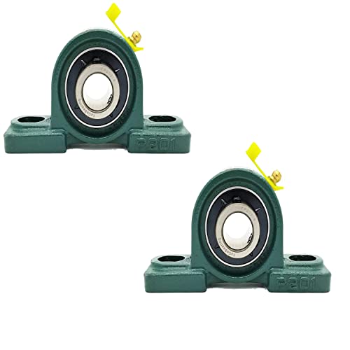 2PSC of UCP201-8 Cast Iron Pillow Block Mounted Bearings-1/2" Inch Inside Diameter w/Set Screw ...